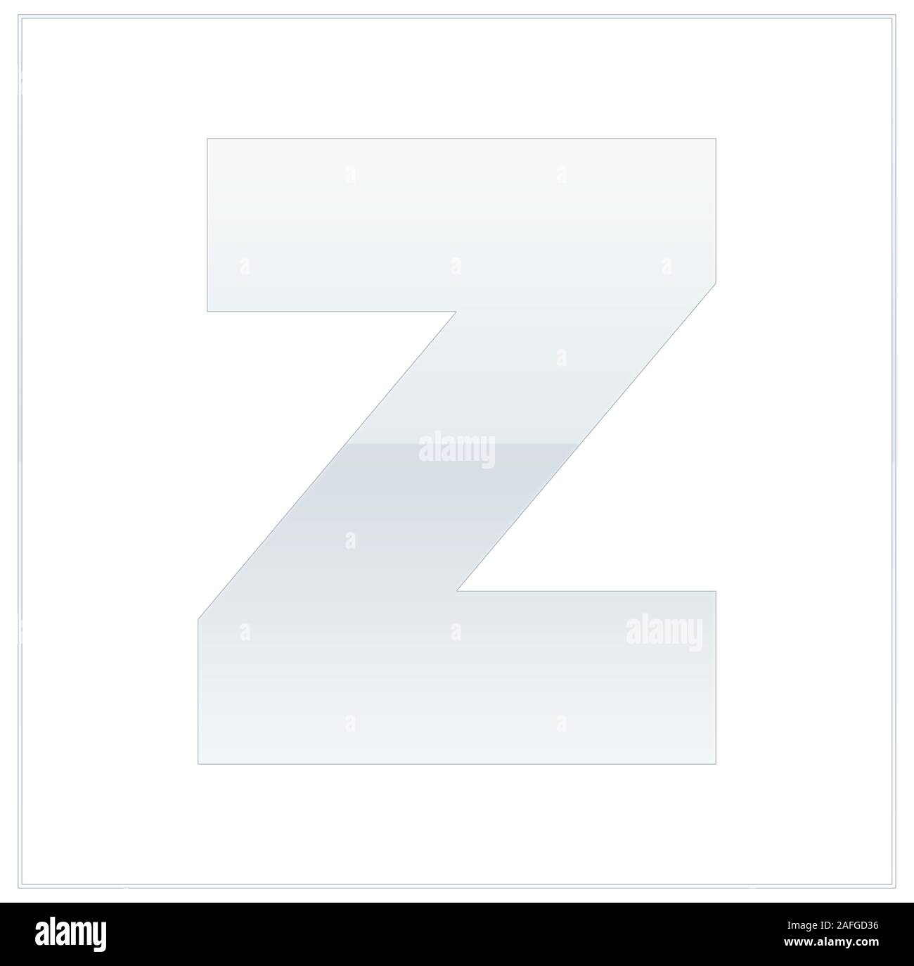 The letter z, made white and grey, half-and-half. Same colors turn ...