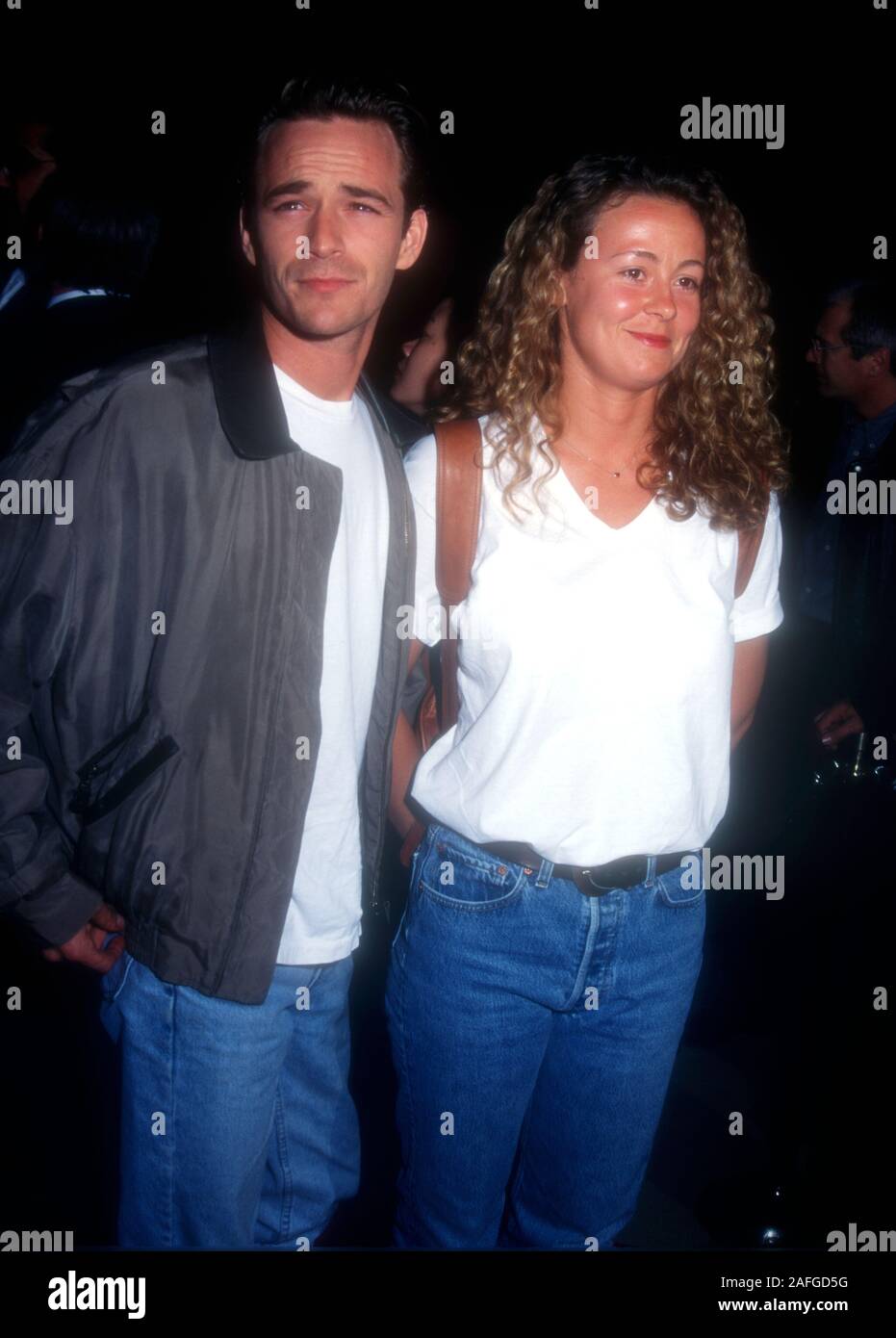 Beverly Hills, California, USA 3rd April 1995 Actor Luke Perry and wife ...