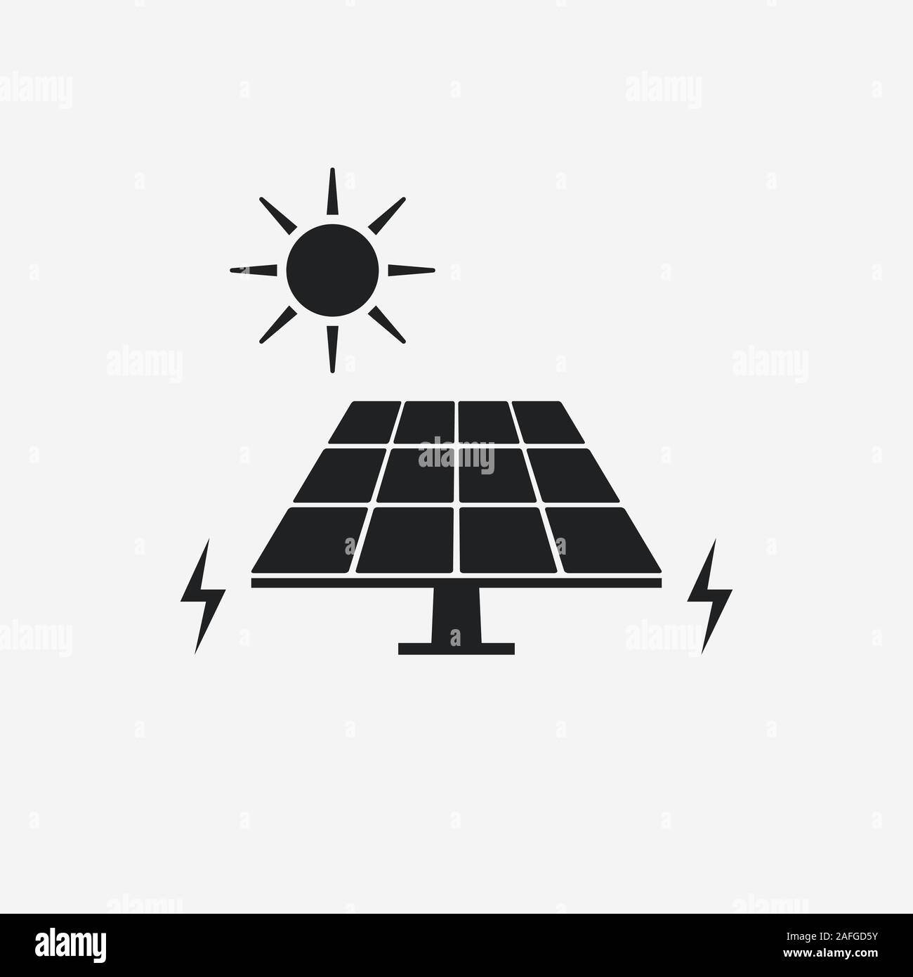 Solar panel icon. Vector illustration, flat design Stock Vector Image ...