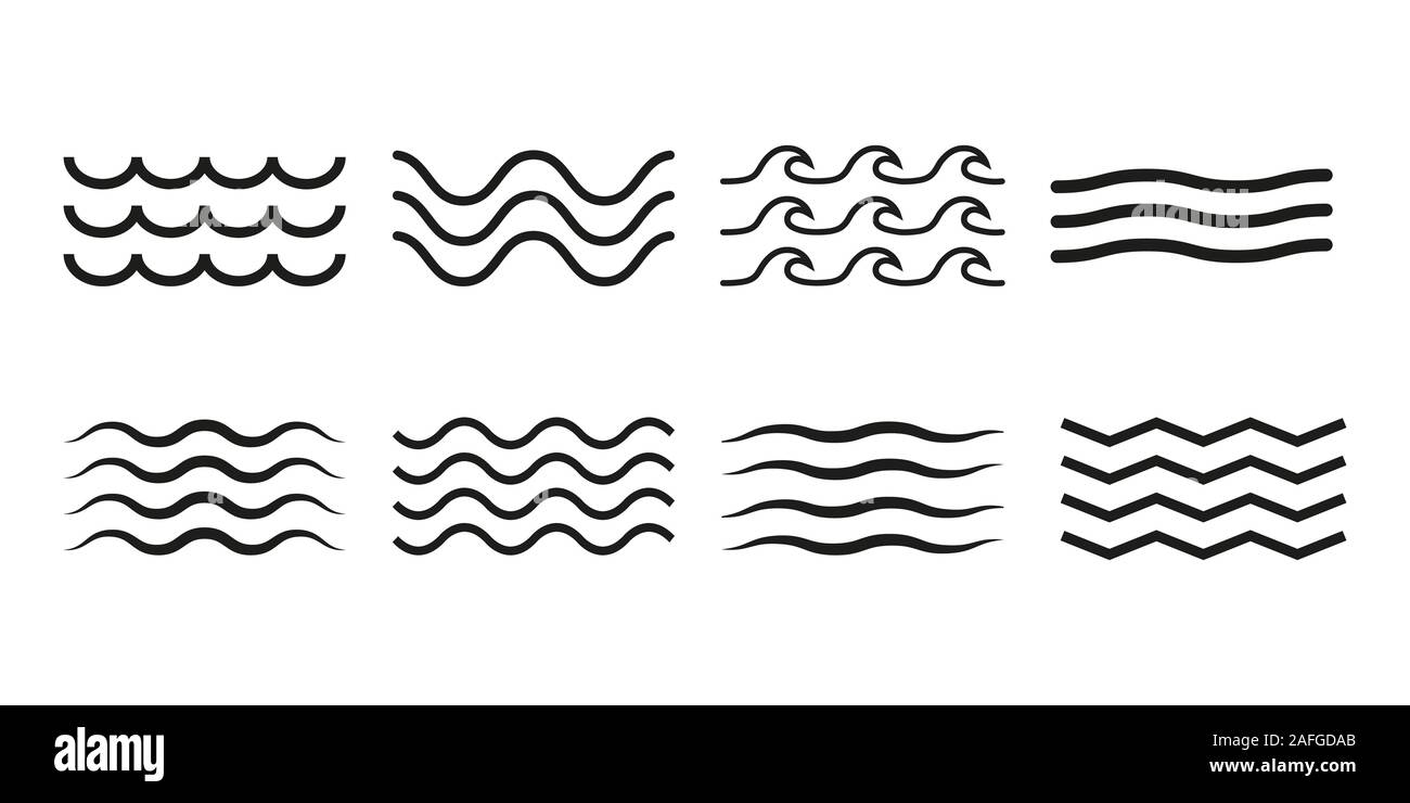 Wave icon set. Vector illustration, flat design Stock Vector Image ...