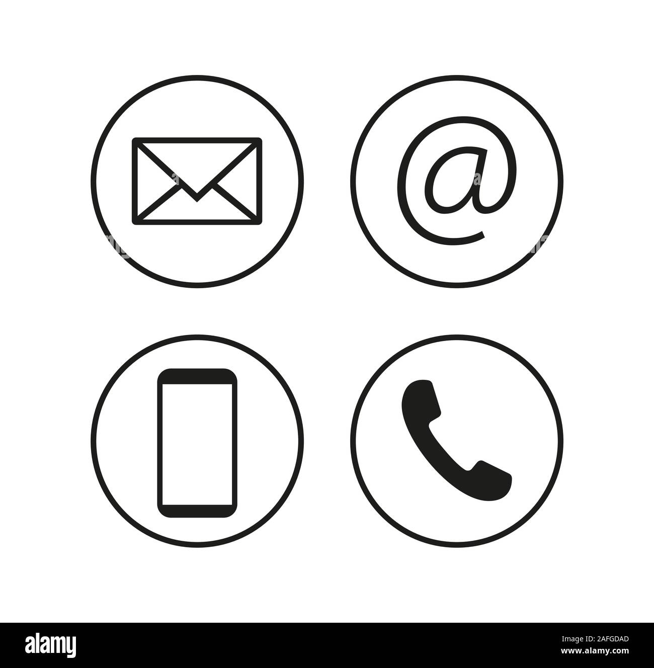 Contact Icon set. Vector illustrations. Flat design Stock Vector Image ...
