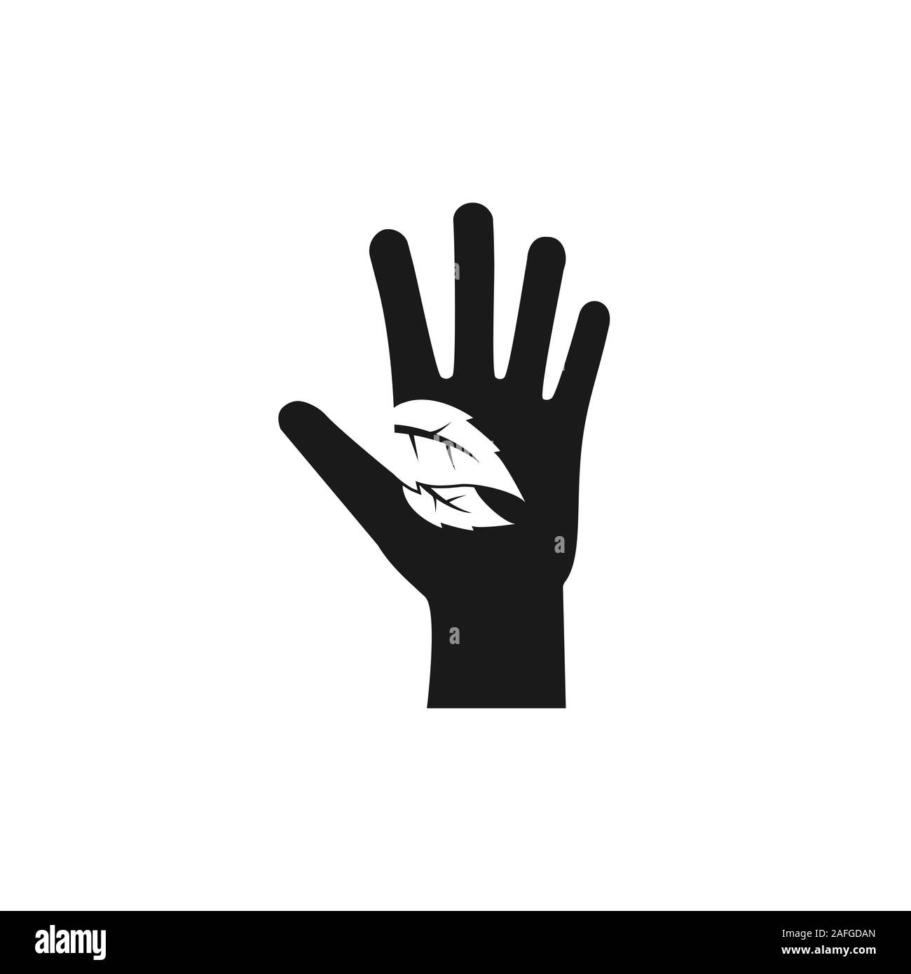 Leaf, Eco friendly hands icon. Vector illustration, flat design Stock ...