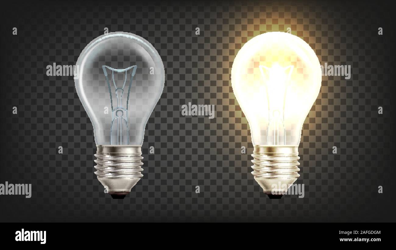 Electrical Glowing Incandescent Light Bulb Vector Stock Vector Image ...