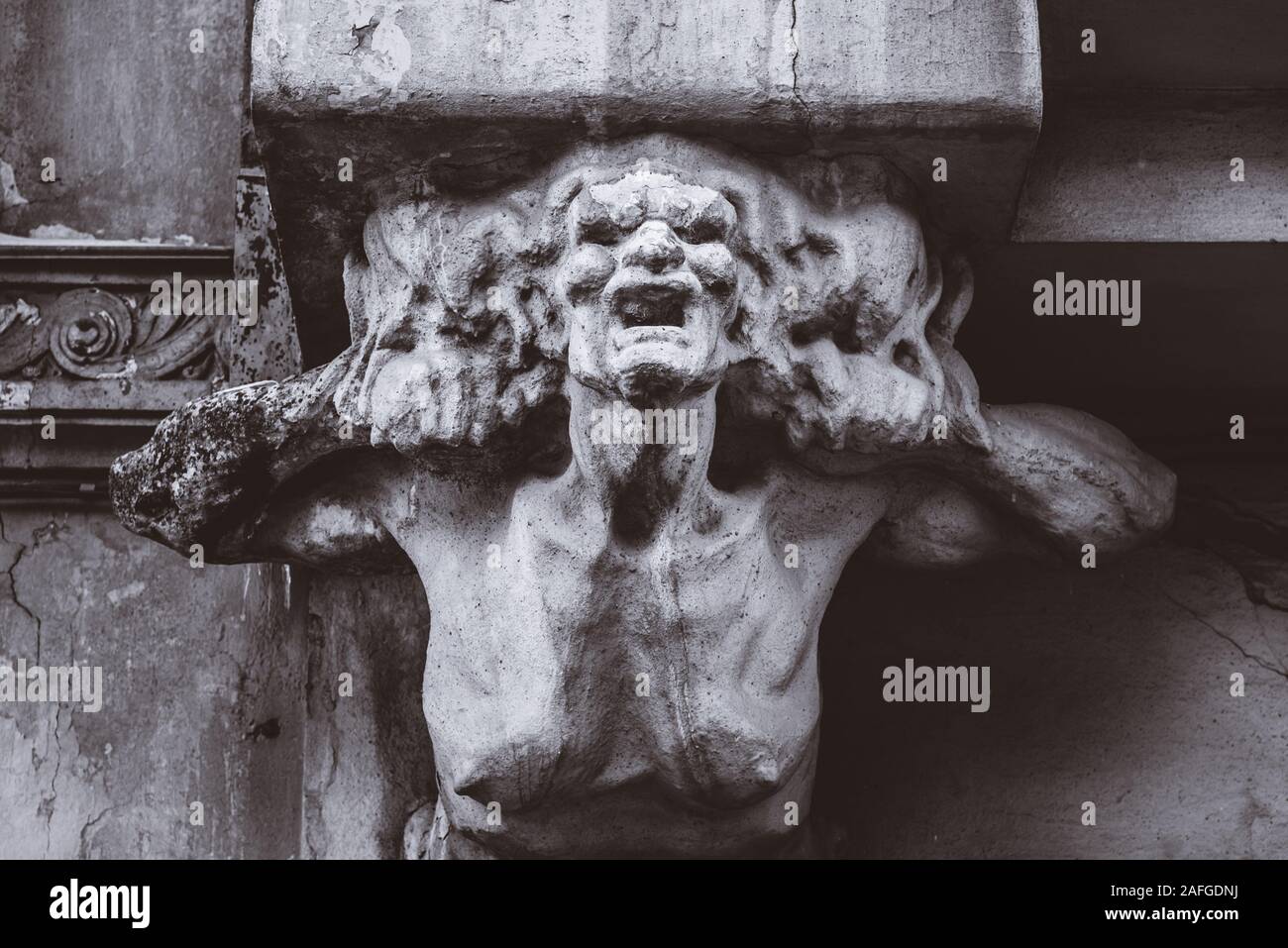 Sculpture devil on facade old hi-res stock photography and images - Alamy