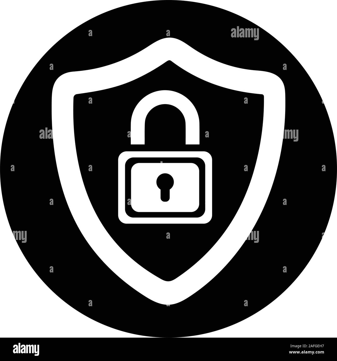 Padlock in security shield, Lock, protection, security icon logo Stock ...