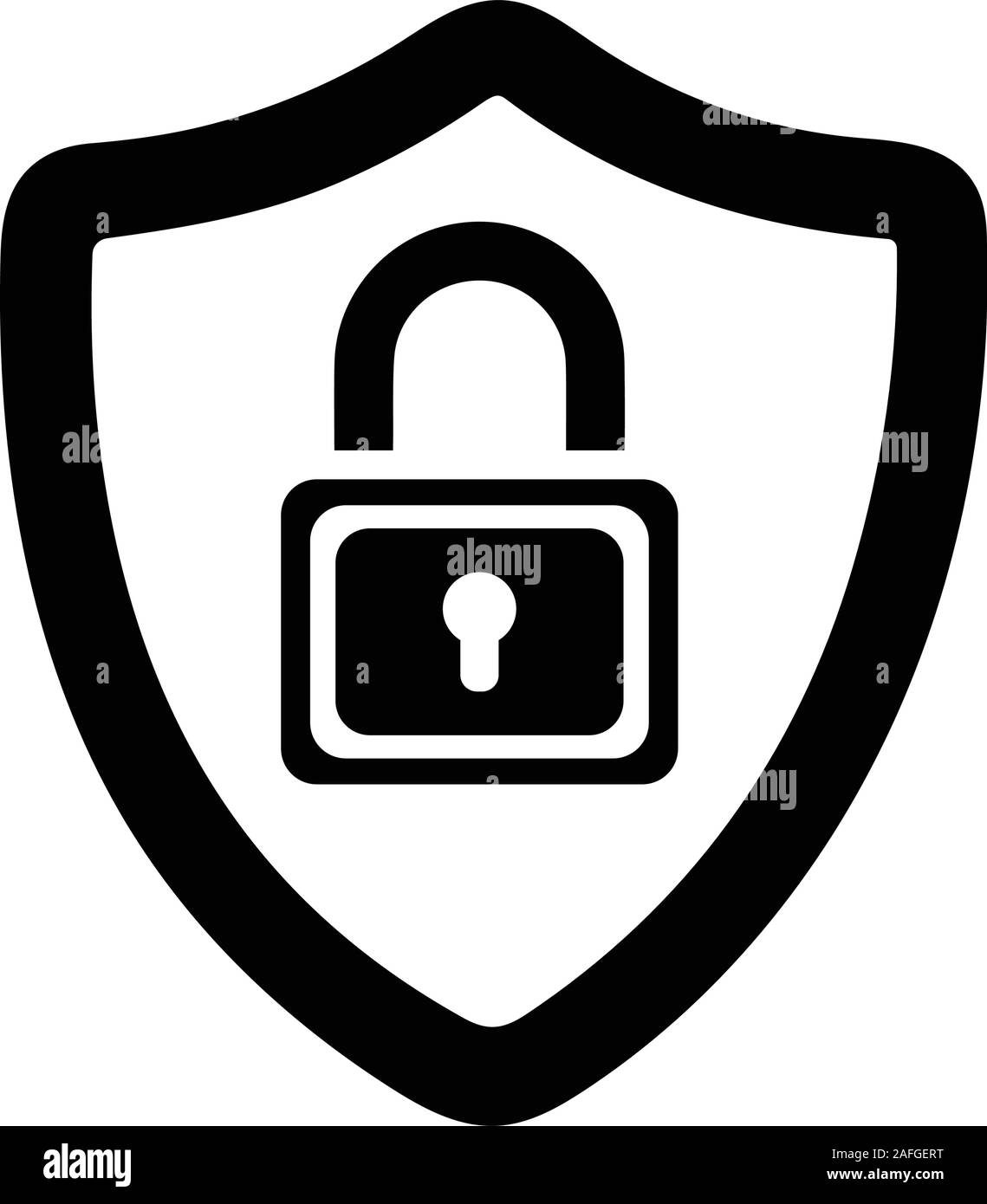 Padlock in security shield, Lock, protection, security icon logo Stock ...