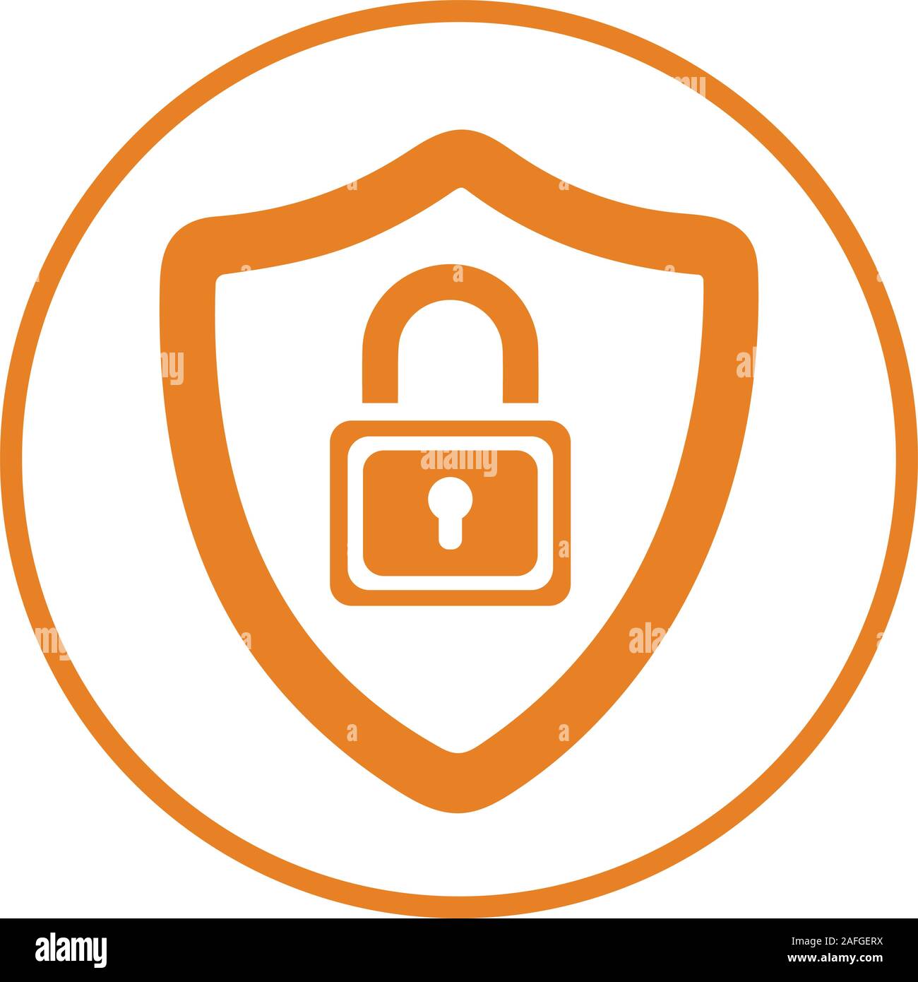 Padlock in security shield, Lock, protection, security icon logo Stock ...