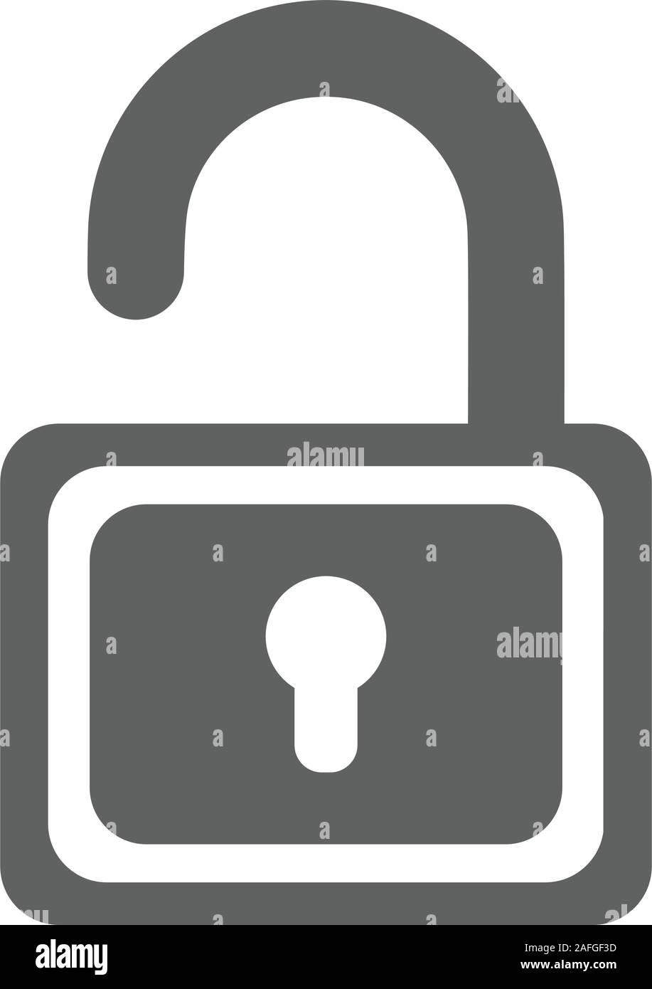 Open Lock Icon Grey