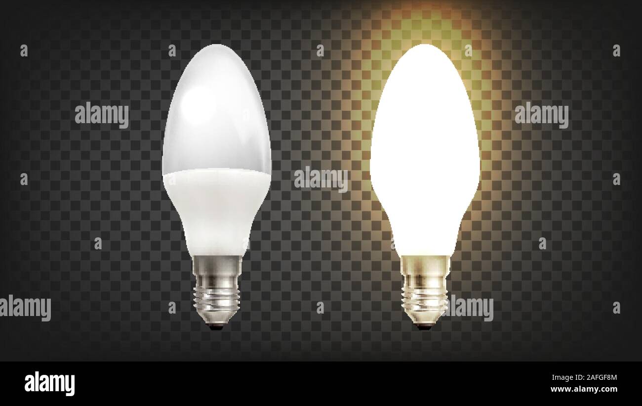 Energy Save Electric Glowing Led Light Lamp Vector Stock Vector Image ...