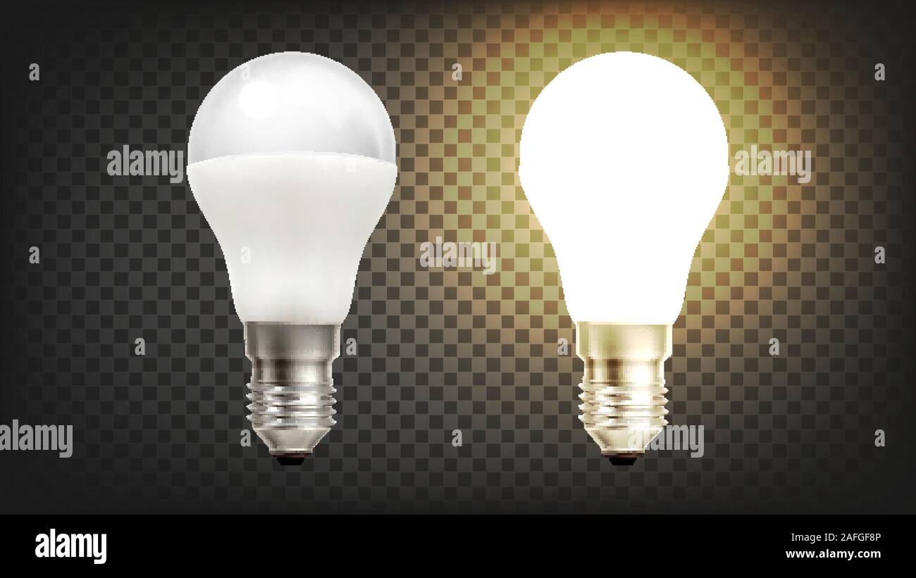 Energy Save Electric Glowing Led Light Bulb Vector Stock Vector Image ...