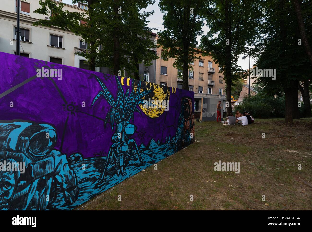 Famous Art Park spot in park Ribnjak, Zagreb, Croatia Stock Photo - Alamy