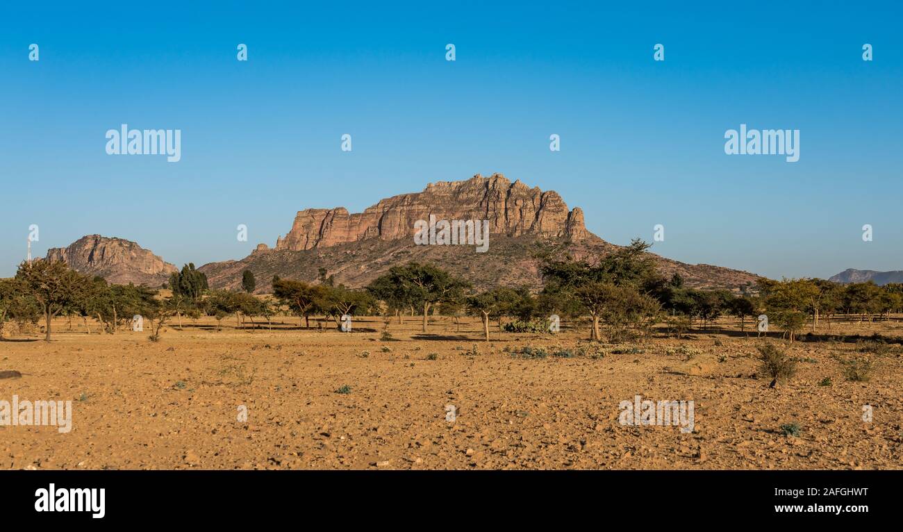 Landscape in Gheralta near Abraha Asbaha in Northern Ethiopia, Africa ...