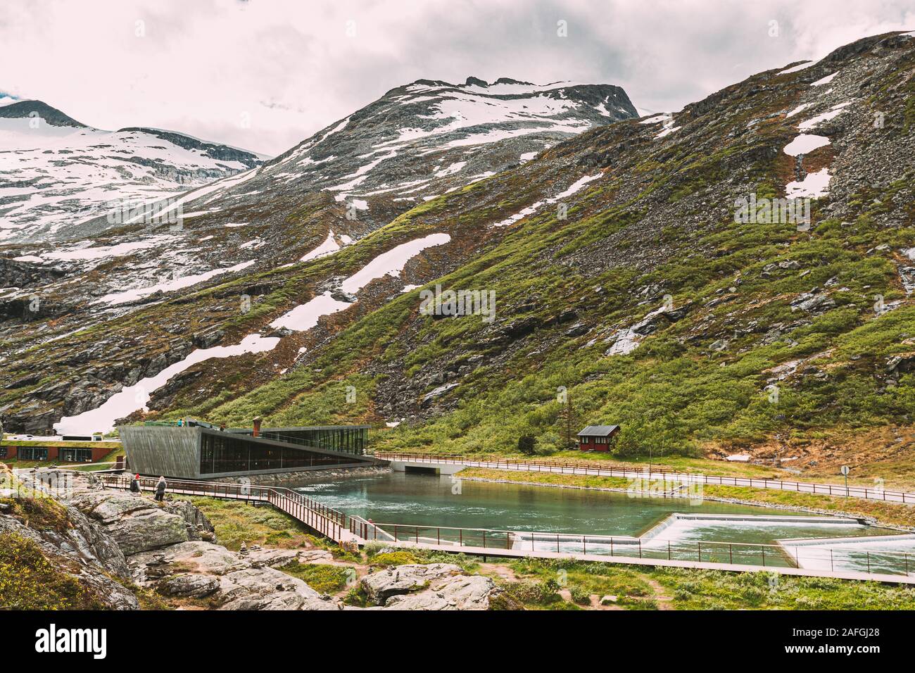 Trollstigen, Andalsnes, Norway. Visitor Centre Near Serpentine Mountain ...