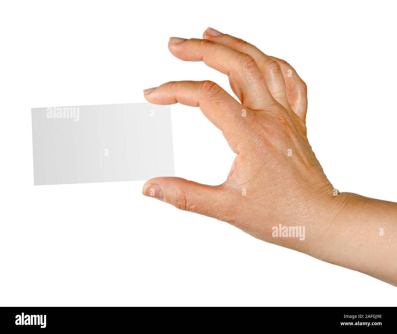 Hand with business card Stock Photo - Alamy
