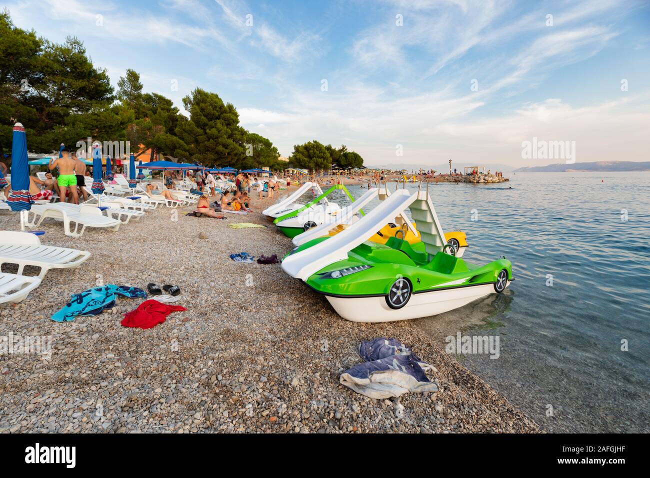 Popular beach in place Selce, Kvarner, Croatia Stock Photo - Alamy