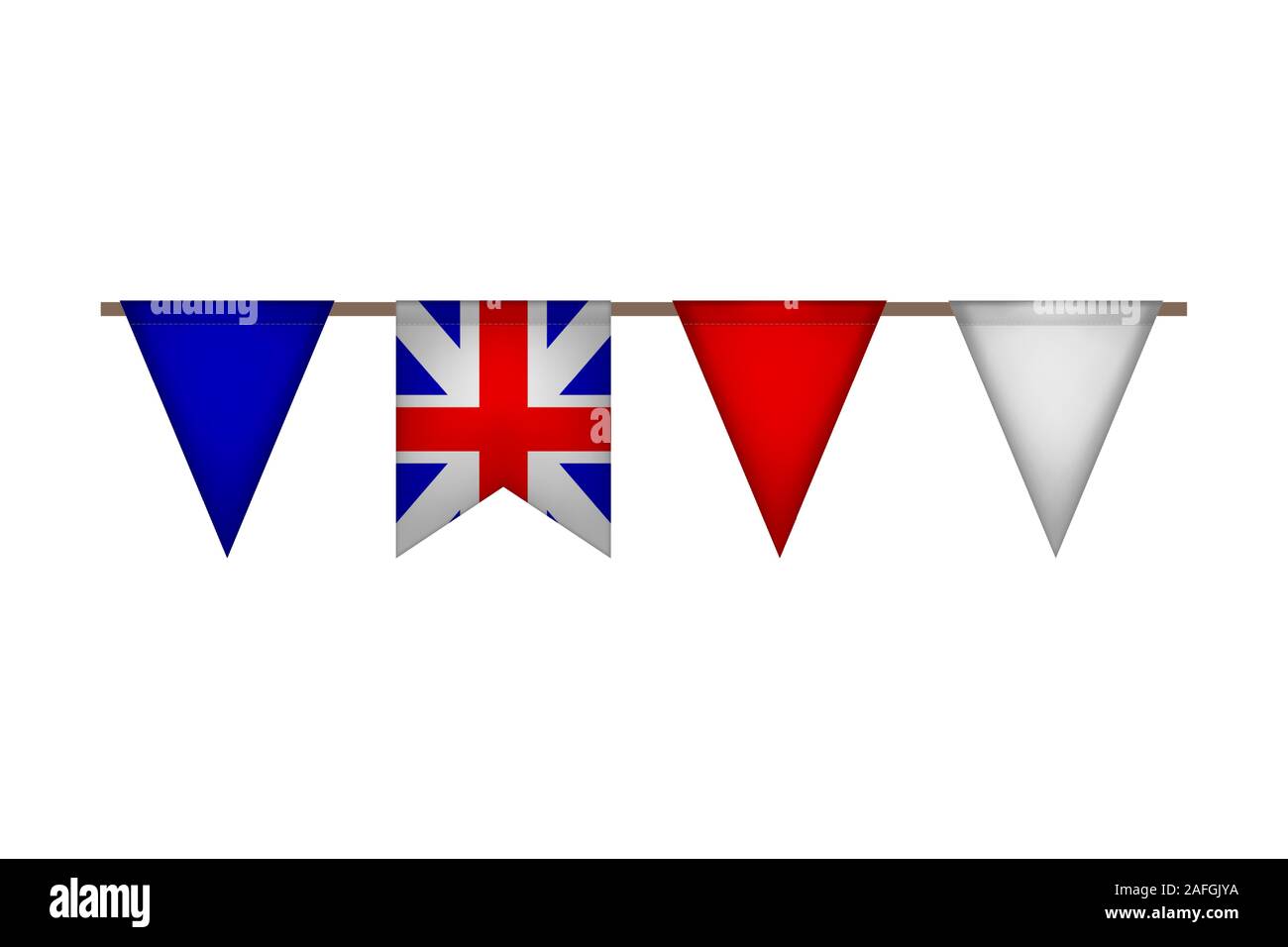 Great Britain triangle garland with flags. United Kingdom carnaval and ...