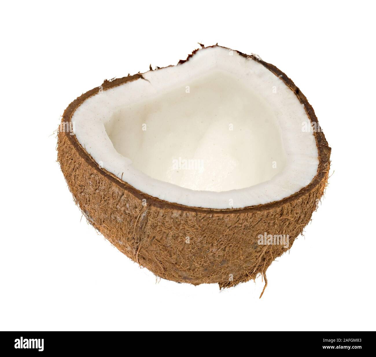 Section of cocanut isolated on white background Stock Photo - Alamy