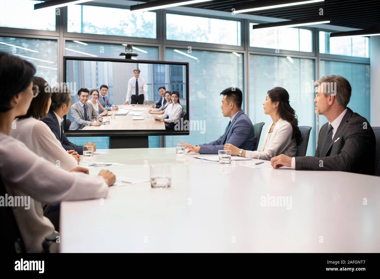 Business people having meeting in conference room Stock Photo - Alamy