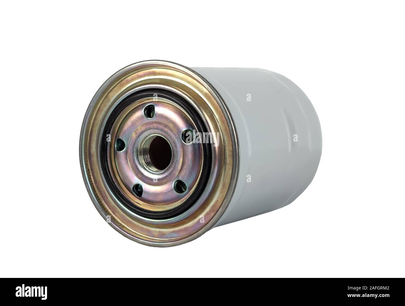 Car motor fuel filter closeup isolated on white background Stock Photo ...