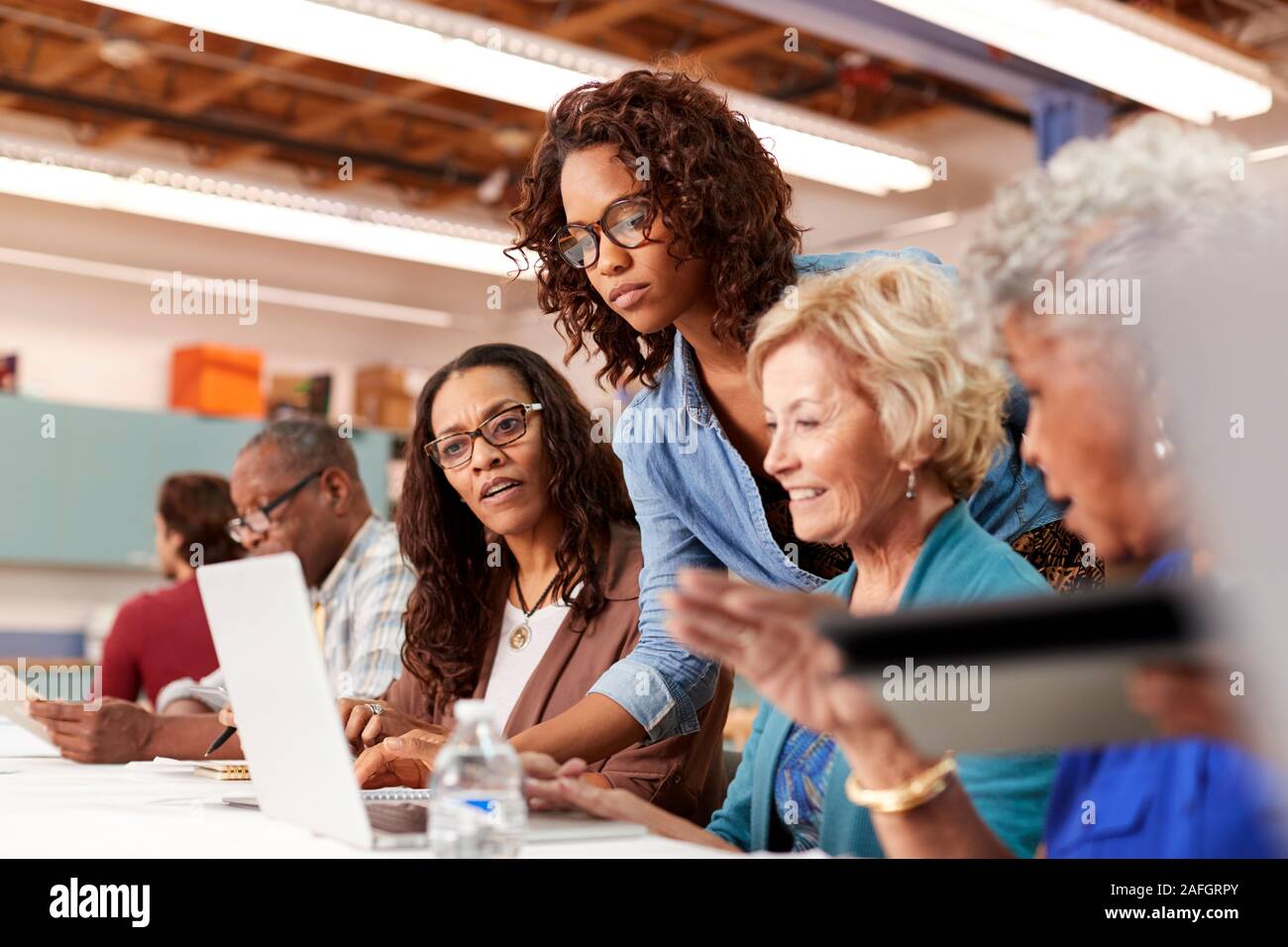 African american seniors learning technology hi-res stock photography ...