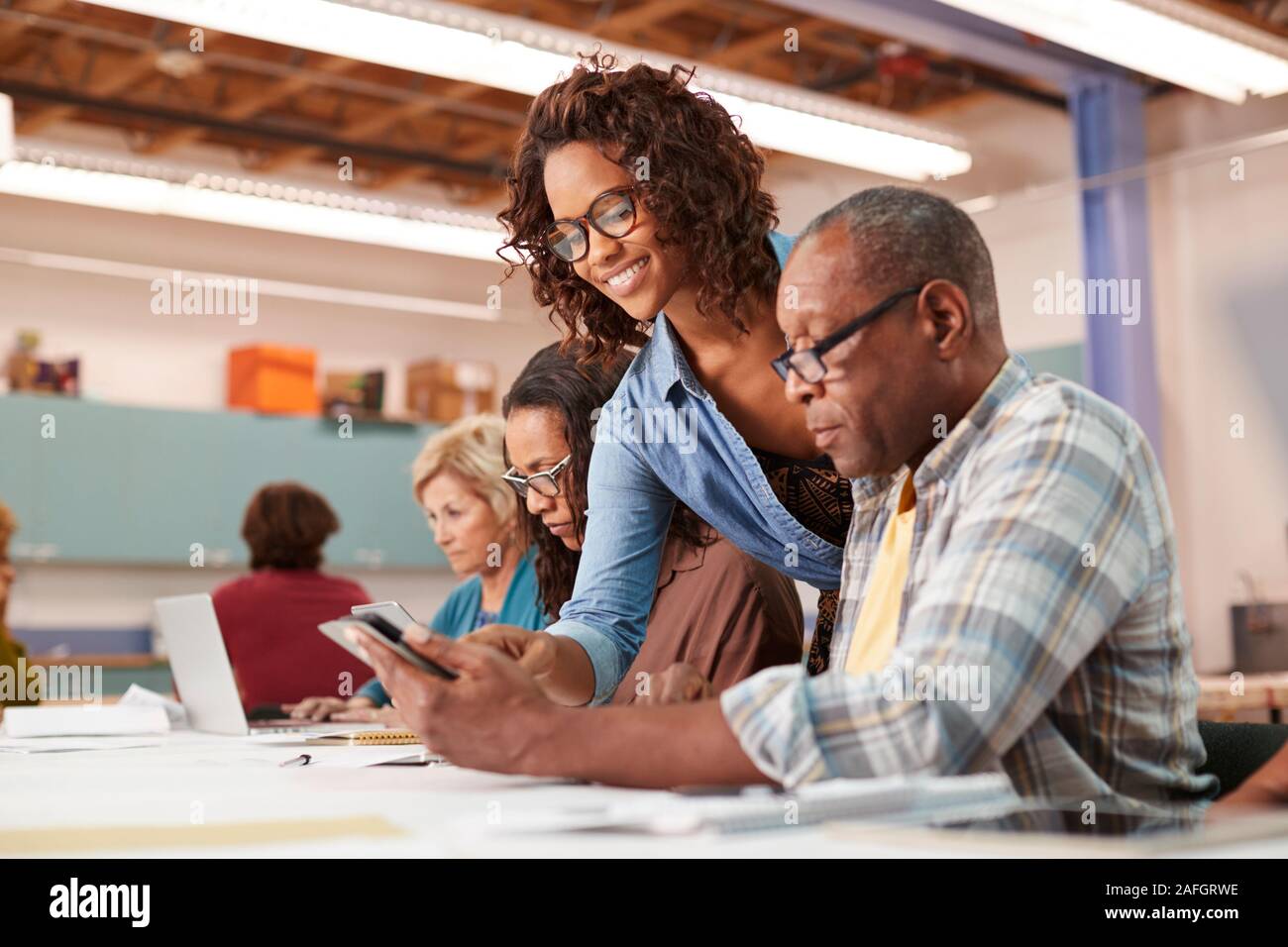 African american seniors learning technology hi-res stock photography ...