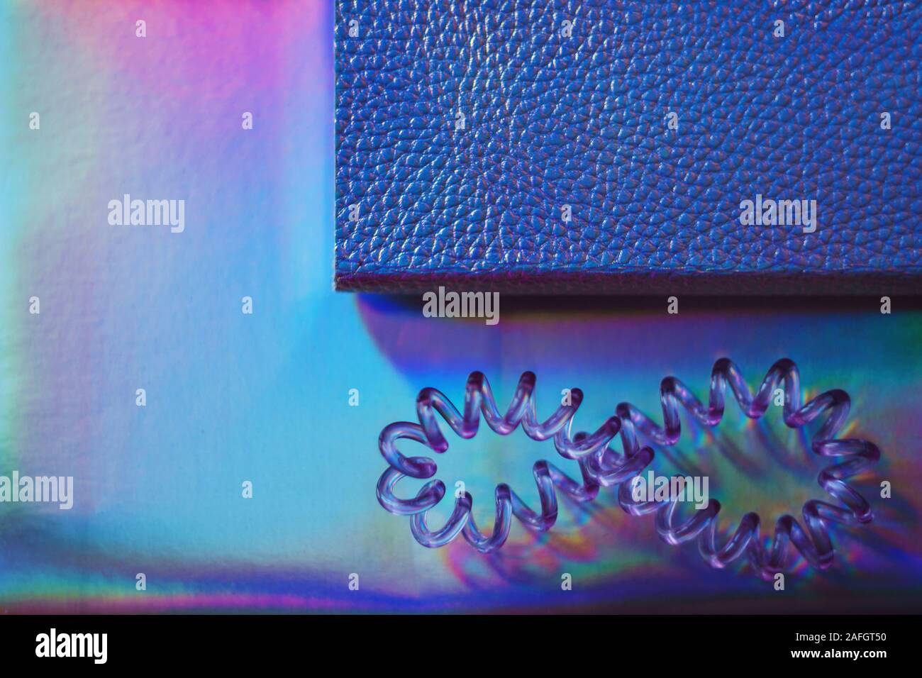 Abstract picture of set of holographic feminine objects - two various ...