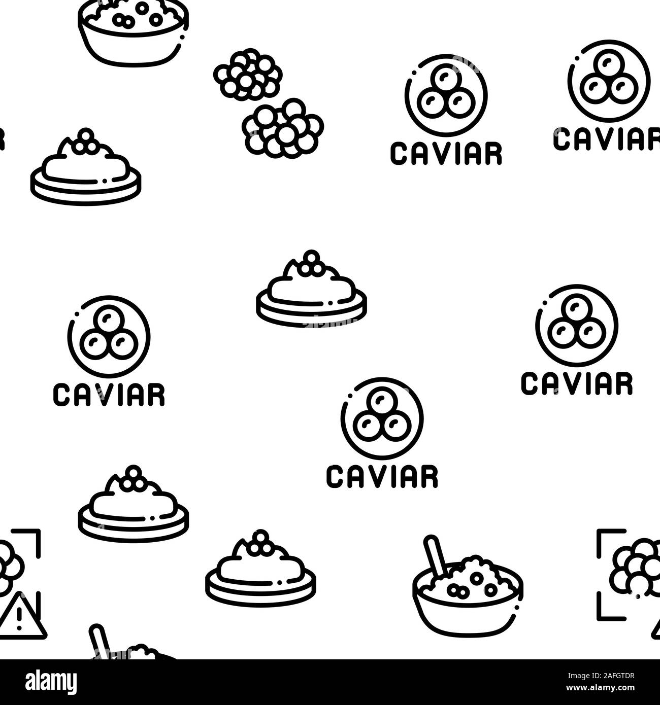 Caviar Seafood Product Seamless Pattern Vector Stock Vector Image & Art ...