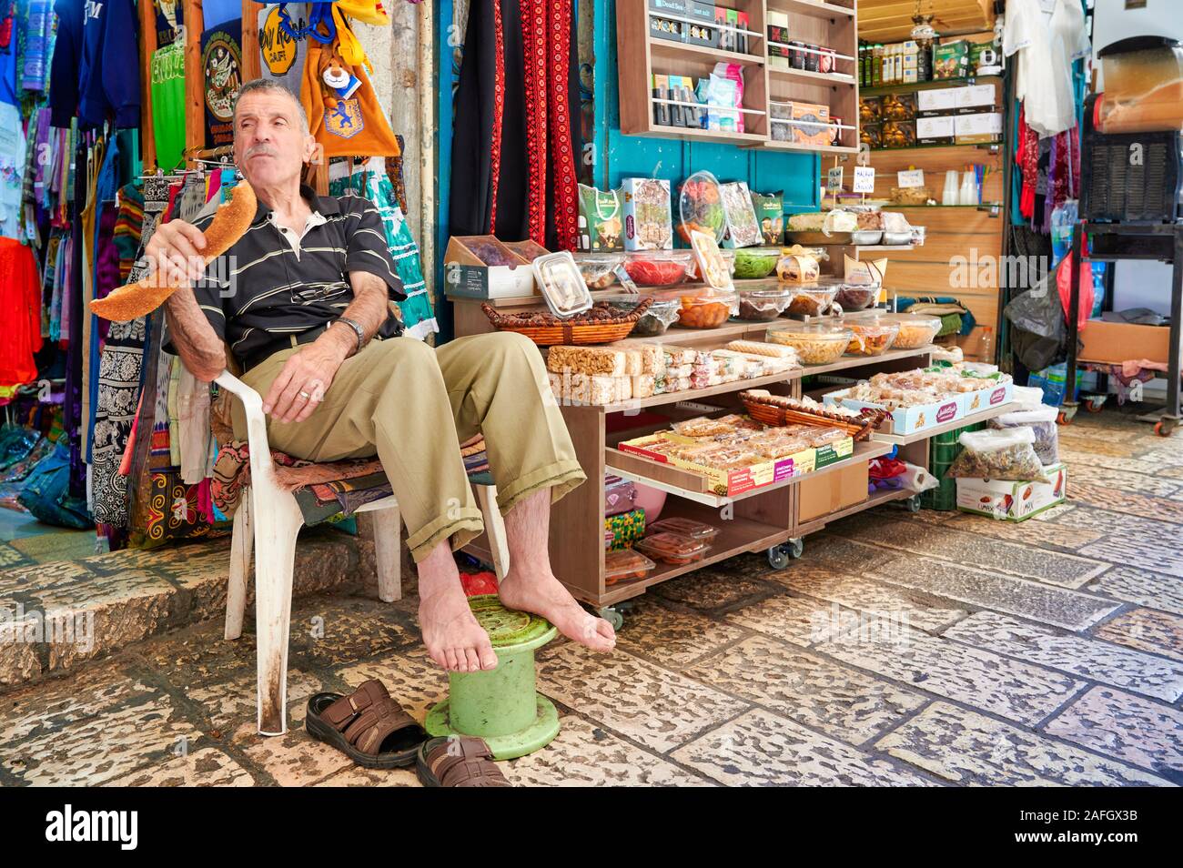 Jerusalem Israel. Shop in the old city Stock Photo - Alamy