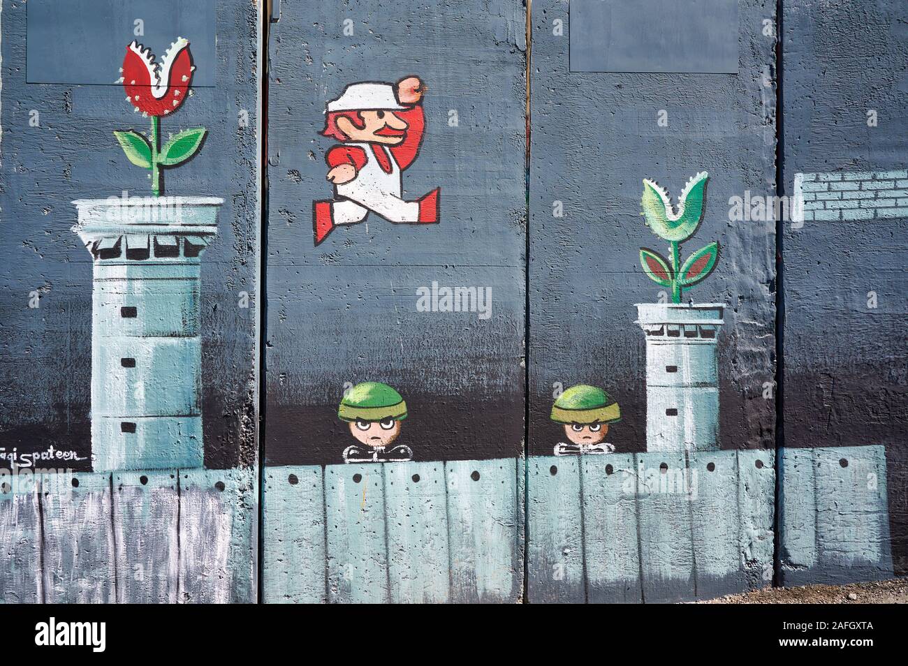 Jerusalem Israel. The west bank separation wall in Bethlehem Stock ...