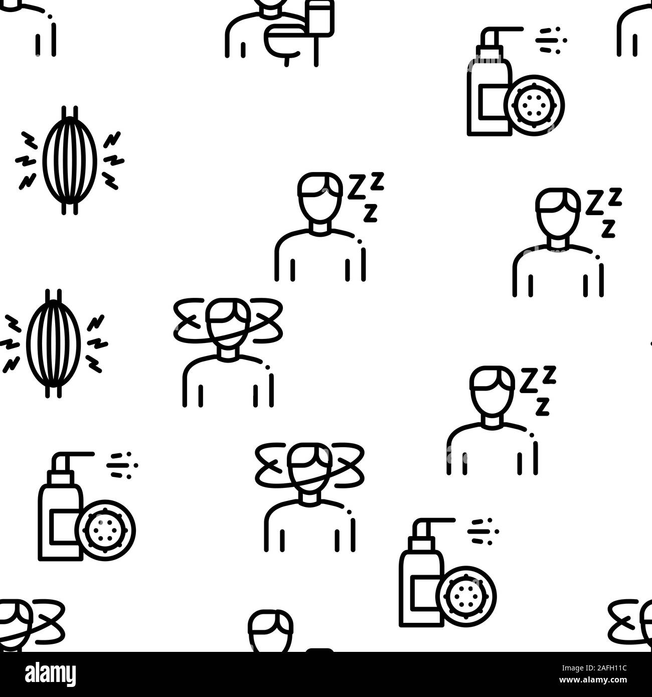 Flu Symptoms Medical Seamless Pattern Vector Stock Vector Image & Art ...