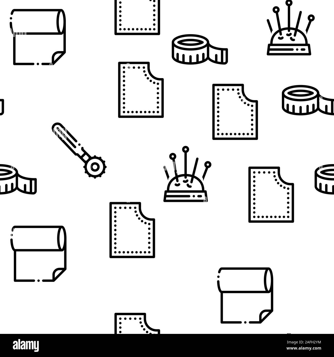 Sewing And Needlework Seamless Pattern Vector Stock Vector Image & Art ...