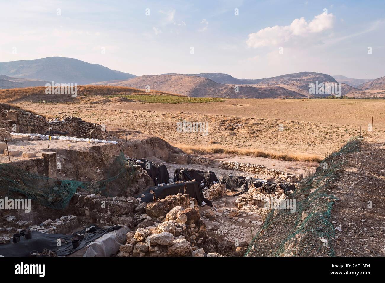 archaeological site at tel hazor in the upper galilee in israel showing ...