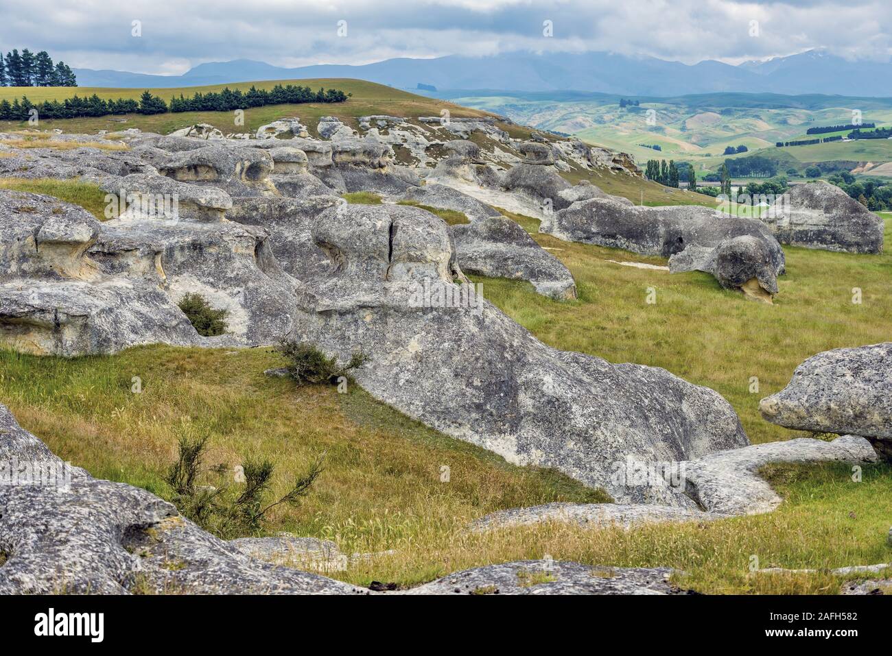 Area known as elephant rocks in the Waitaki Basin near Oamaru in New ...