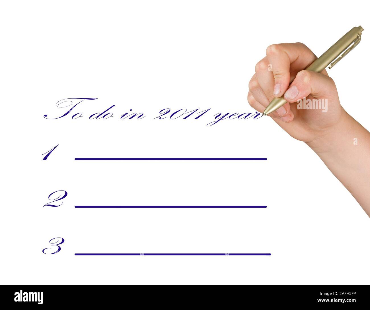 Filling a "to do" list Stock Photo - Alamy