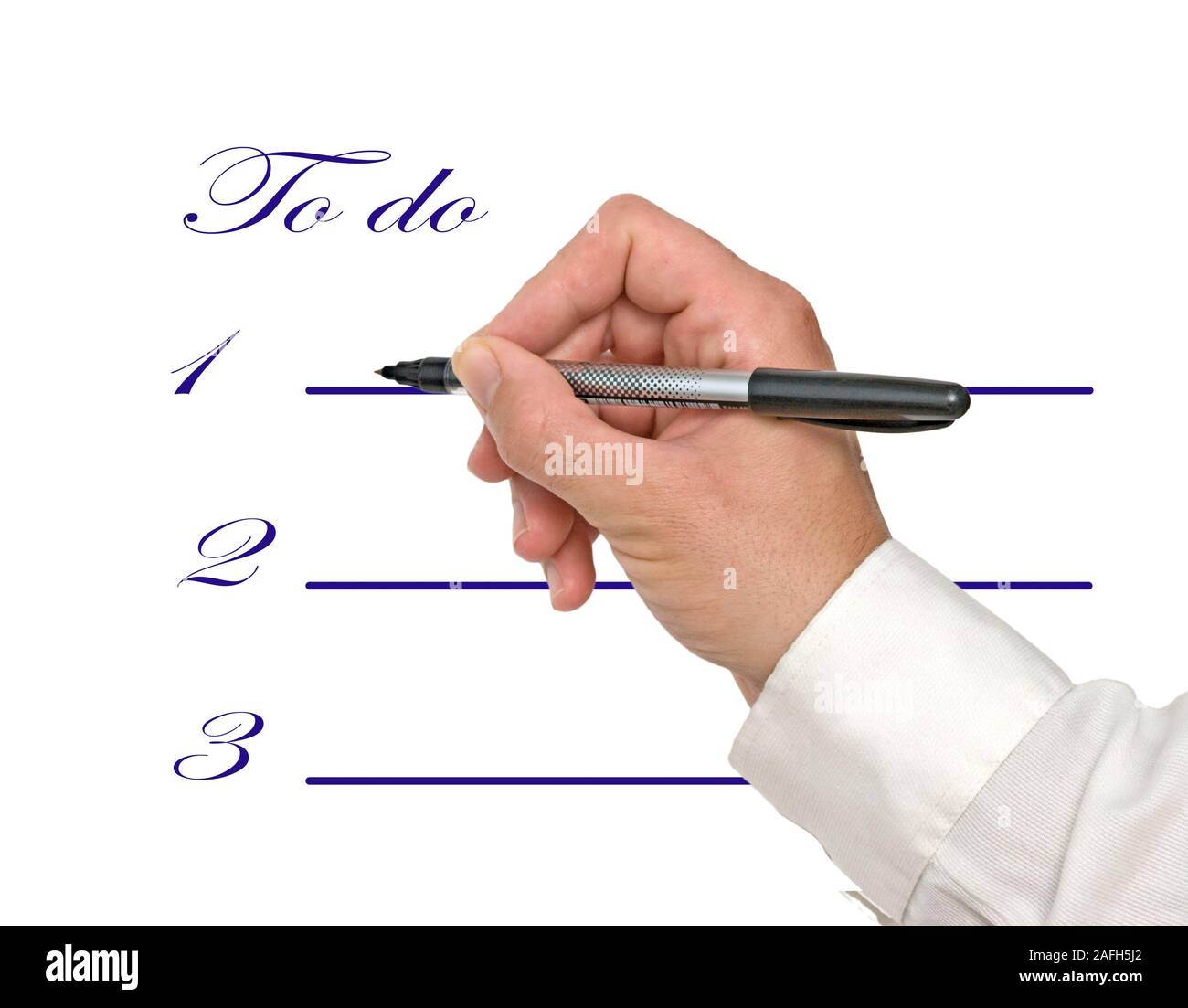 Filling a "to do" list Stock Photo - Alamy