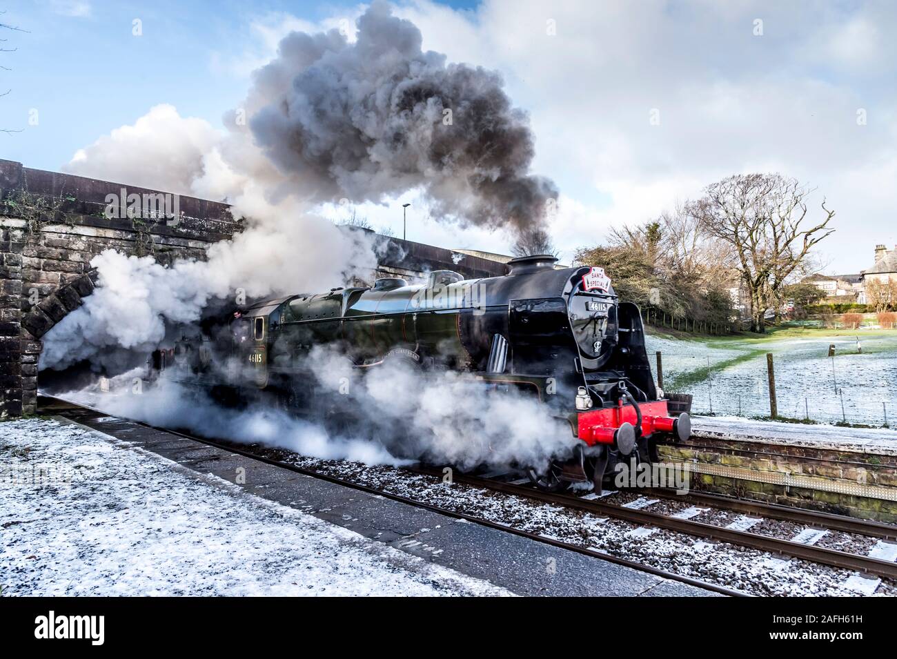 The Santa Special steam train headed by the LMS Royal Scot Class 7P, 4 ...
