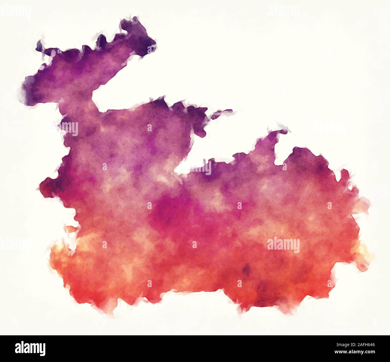 Northern region watercolor map of Malta Stock Photo - Alamy