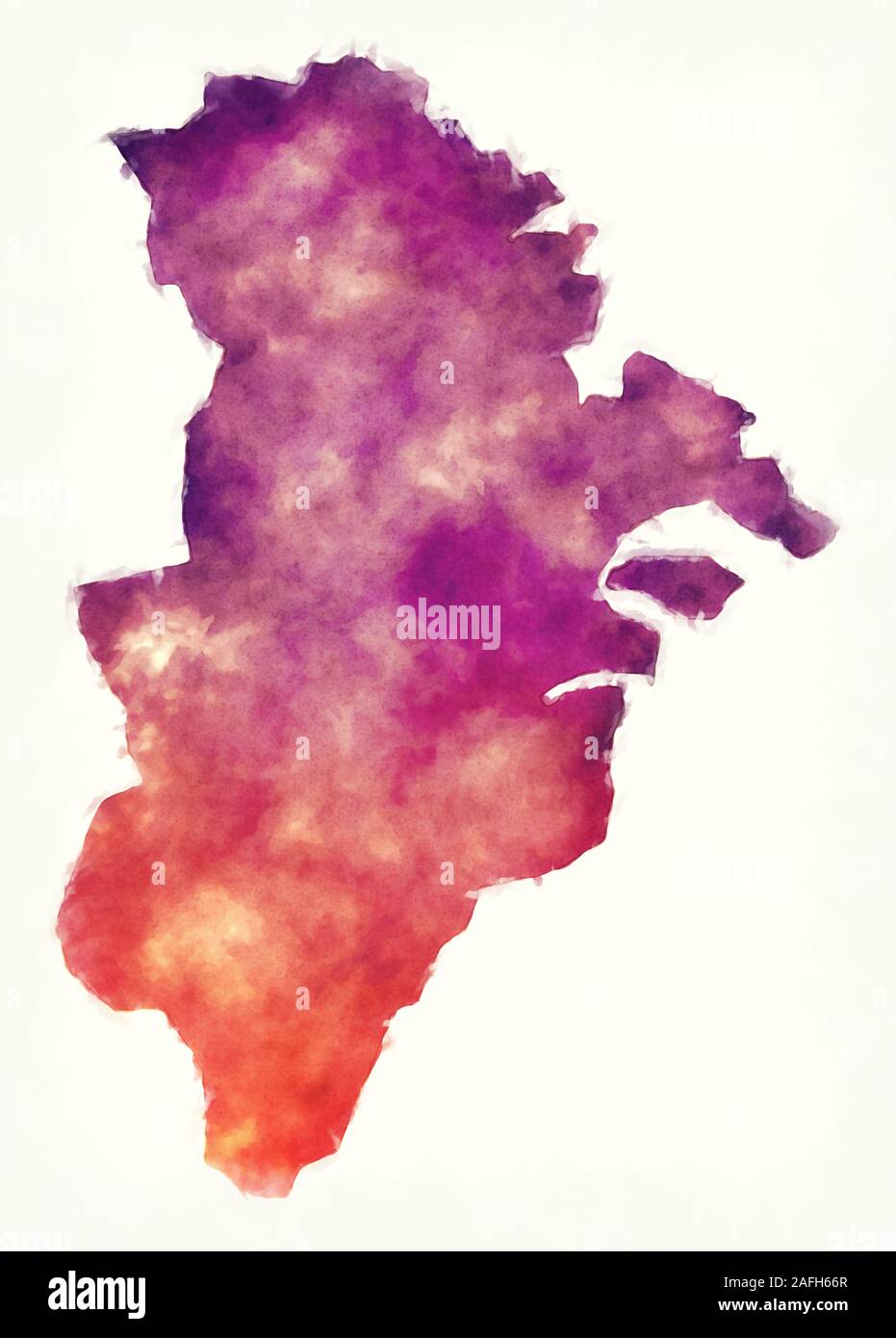 Northern Harbour region watercolor map of Malta Stock Photo - Alamy