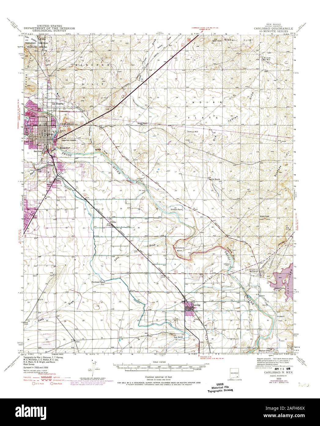 Map of carlsbad new mexico Cut Out Stock Images & Pictures - Alamy