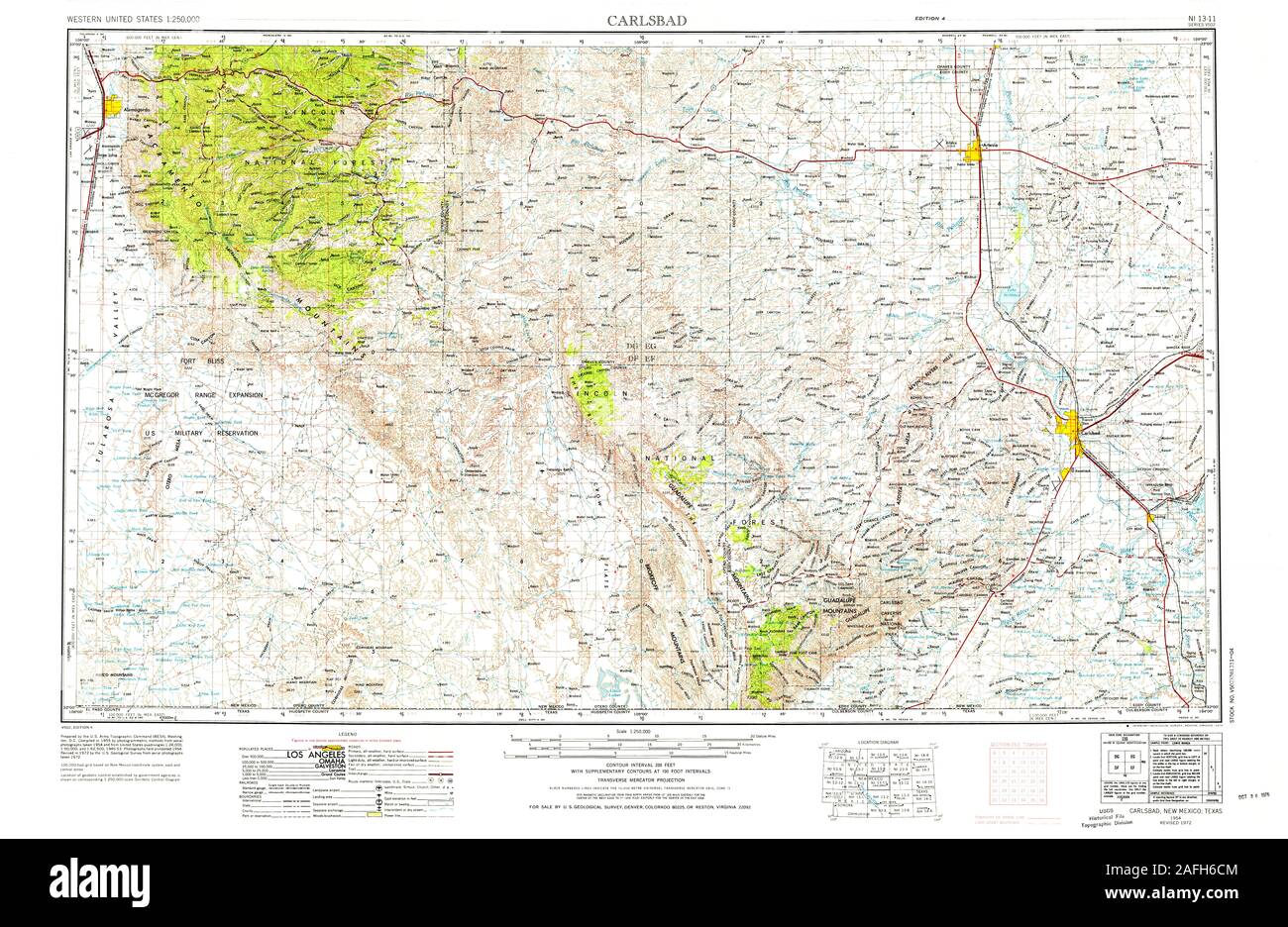 Map of carlsbad new mexico hi-res stock photography and images - Alamy