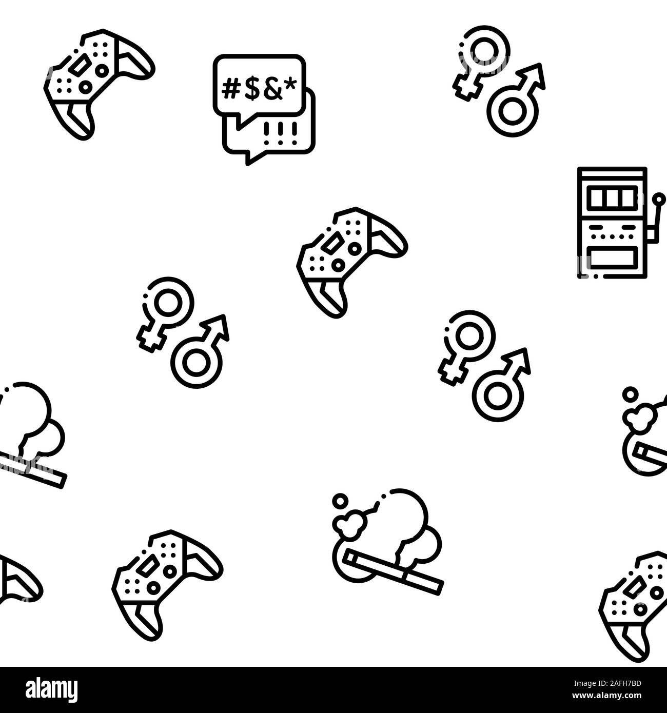 Addiction Bad Habits Seamless Pattern Vector Stock Vector Image & Art ...