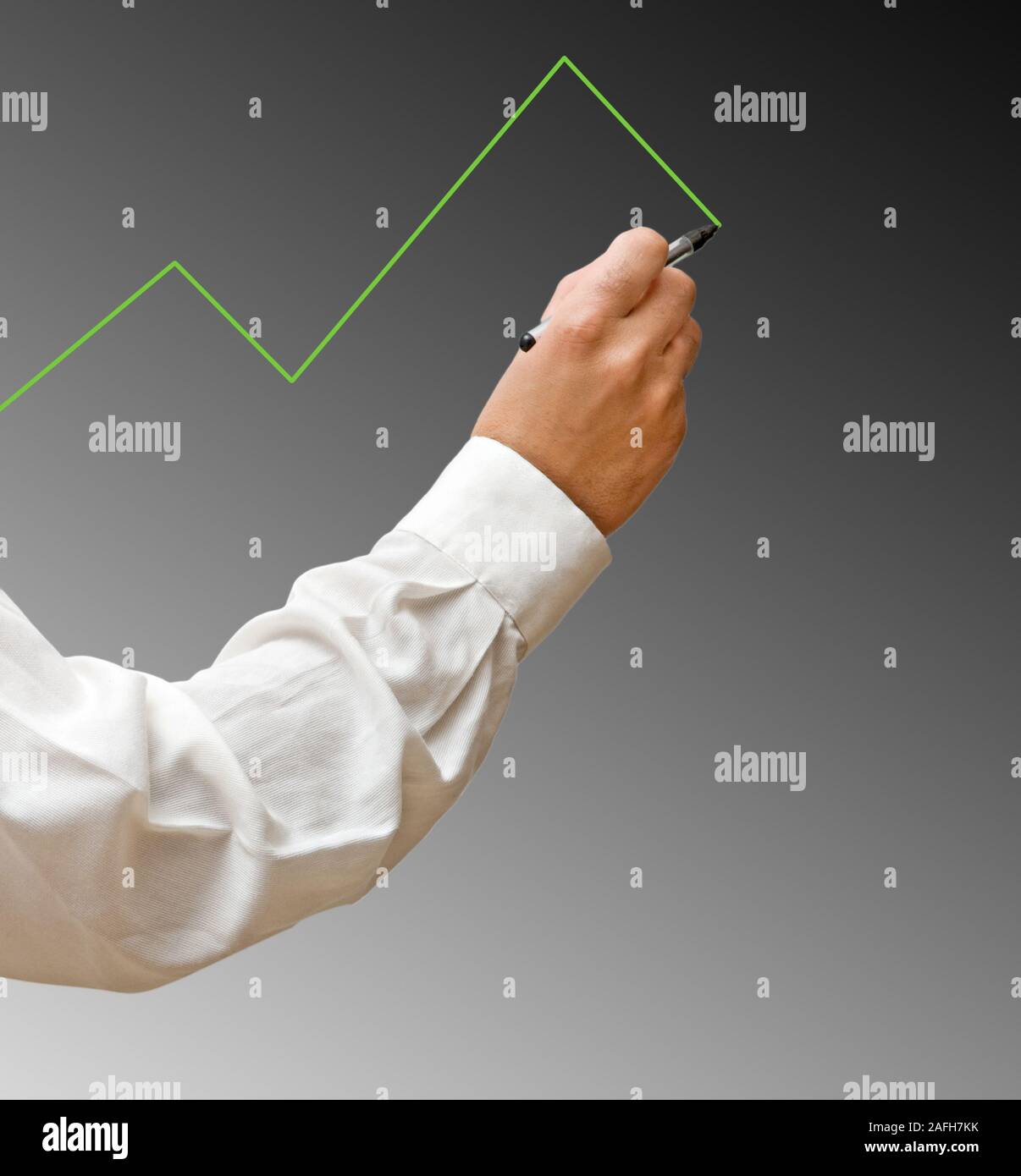 Hand drawing a green graphic Stock Photo - Alamy