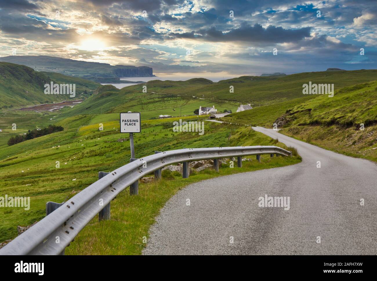 Single track road passing place scotland hi-res stock photography and ...