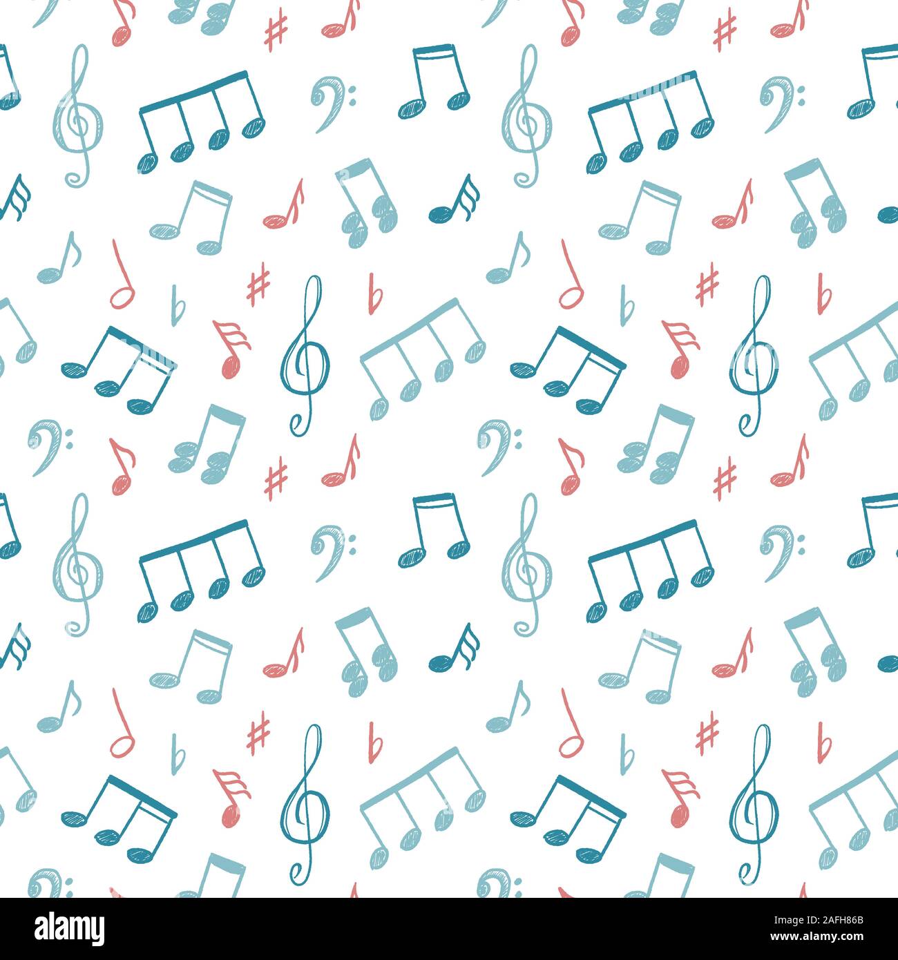 Music notes and clefs seamless pattern - vector musical texture Stock ...