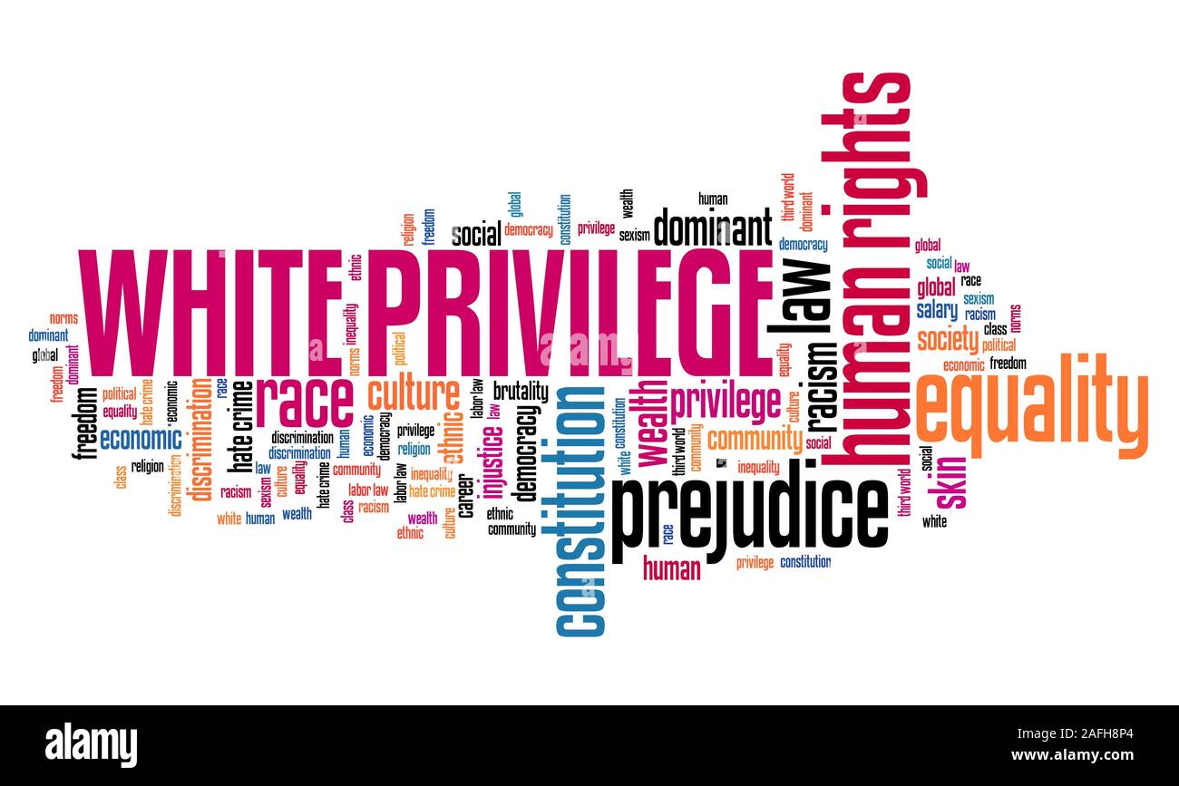 White privilege concept. Human rights issues word cloud Stock Photo - Alamy
