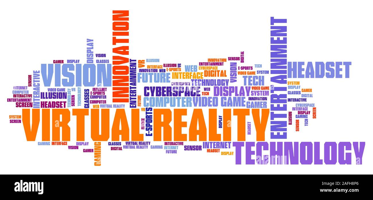 Virtual reality technology concept - VR word cloud Stock Photo - Alamy