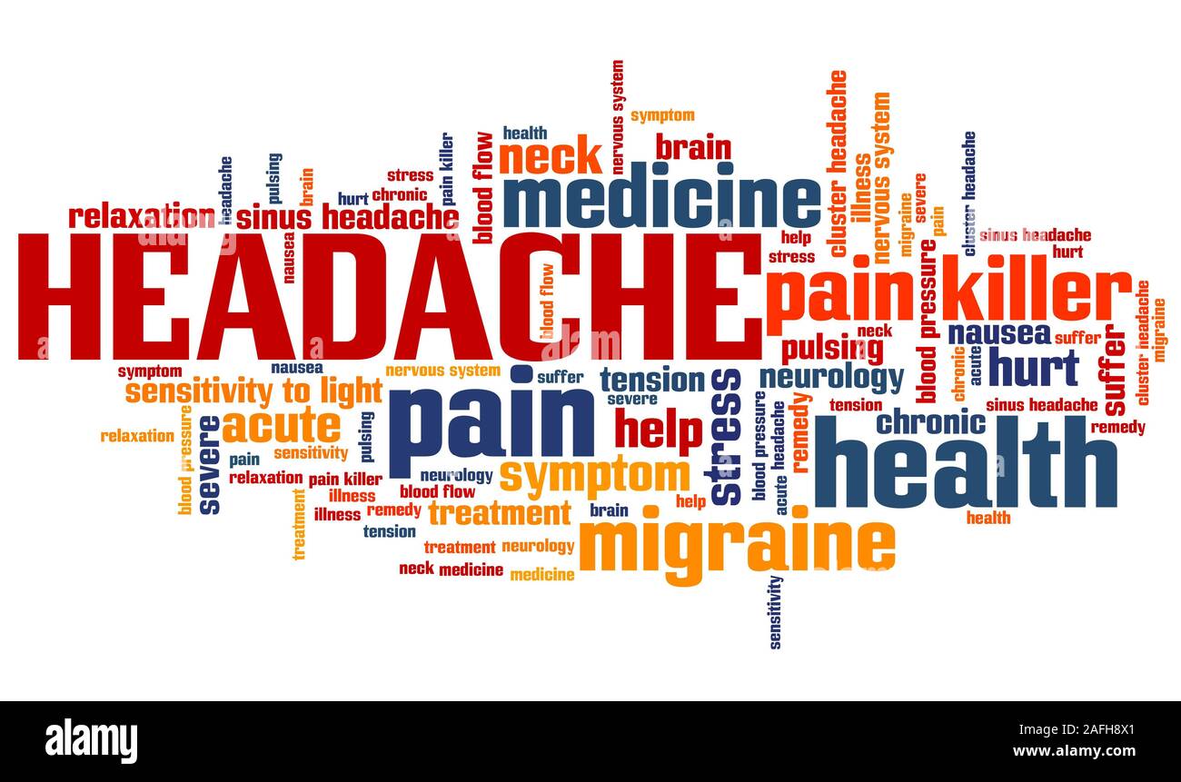 Headache - pain concepts word cloud illustration. Word collage concept ...