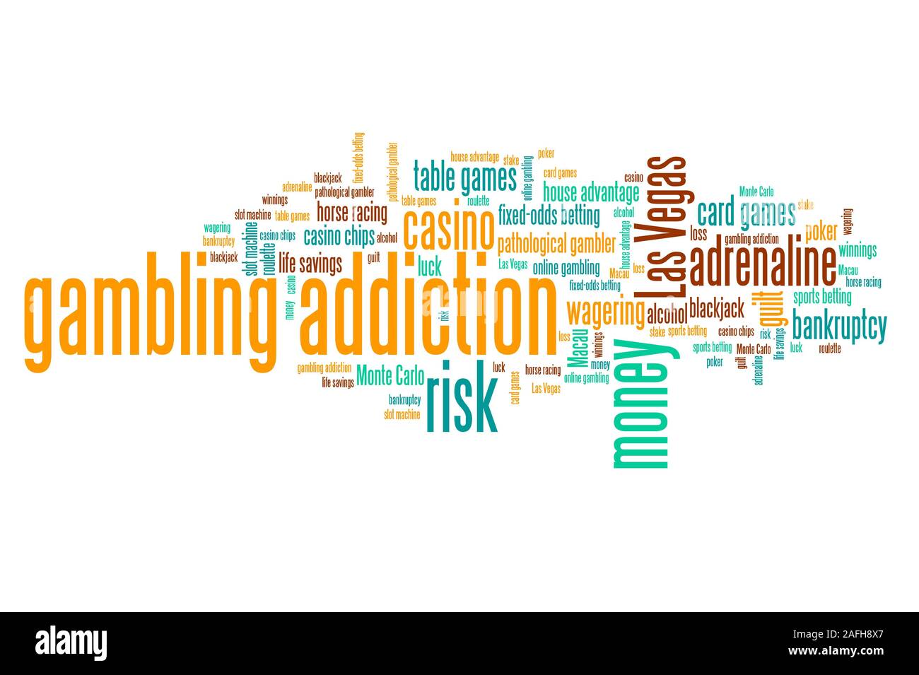 Gambling addiction concepts word cloud illustration. Word collage ...