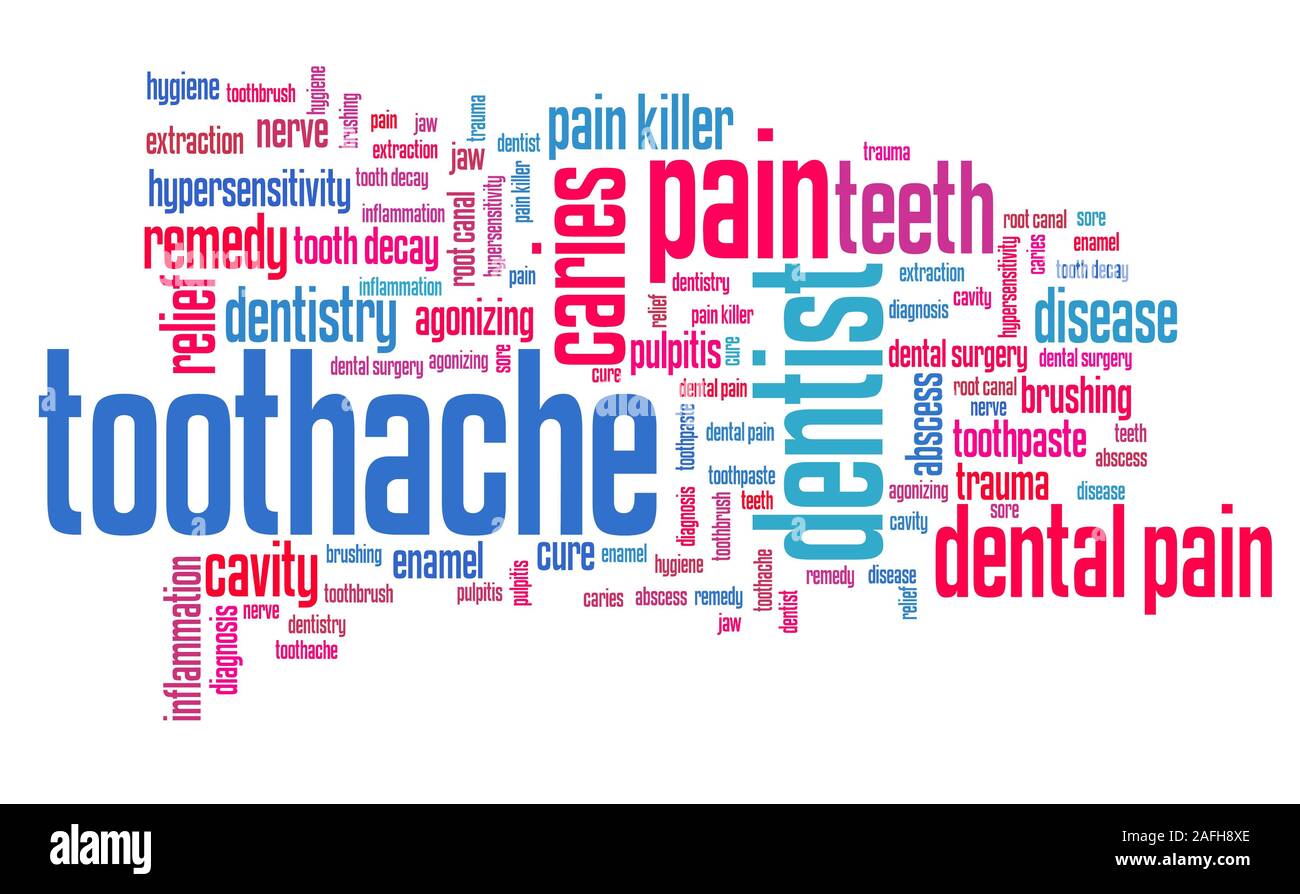 Toothache - dental health concepts word cloud illustration. Word ...