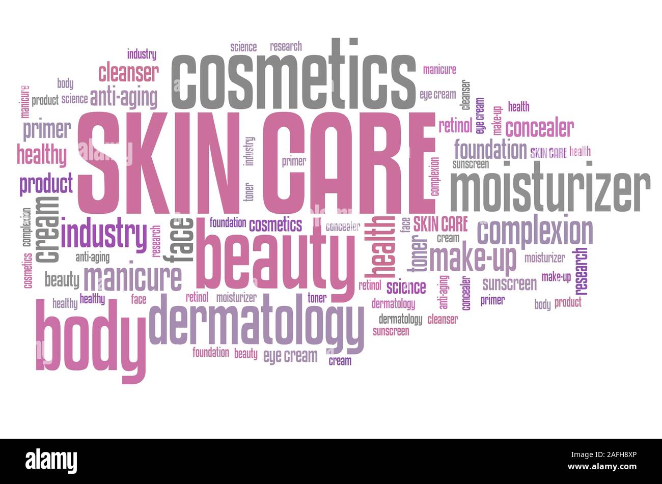 Skin care products - cosmetics industry. Word cloud concept Stock Photo ...